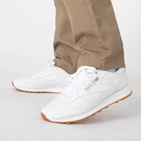 Mens Reebok Classic Leather Athletic Shoe White Gum JourneysCanada
