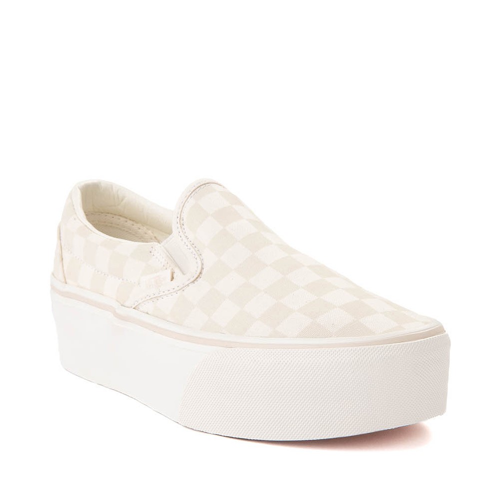 Vans Slip-On Stackform Checkerboard Skate Shoe - Marshmallow White ...
