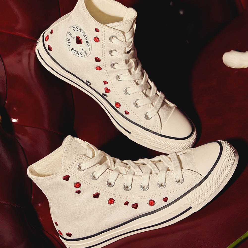 Womens Converse Chuck Taylor All Star Hearts And Roses High-Top Sneaker ...