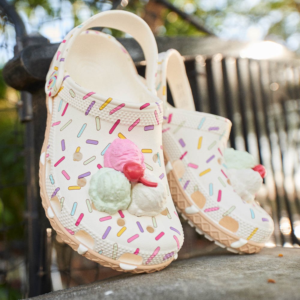 Crocs Classic Ice Cream Party Clog - Little Kid / Big Kid - White ...