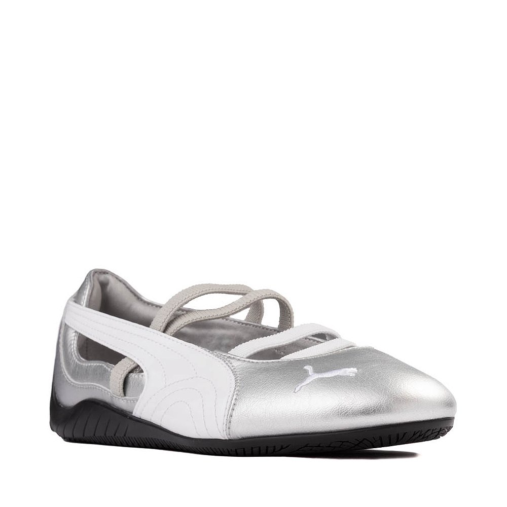 Womens PUMA Speedcat Ballet Metallic Sneaker - Silver / PUMA White ...