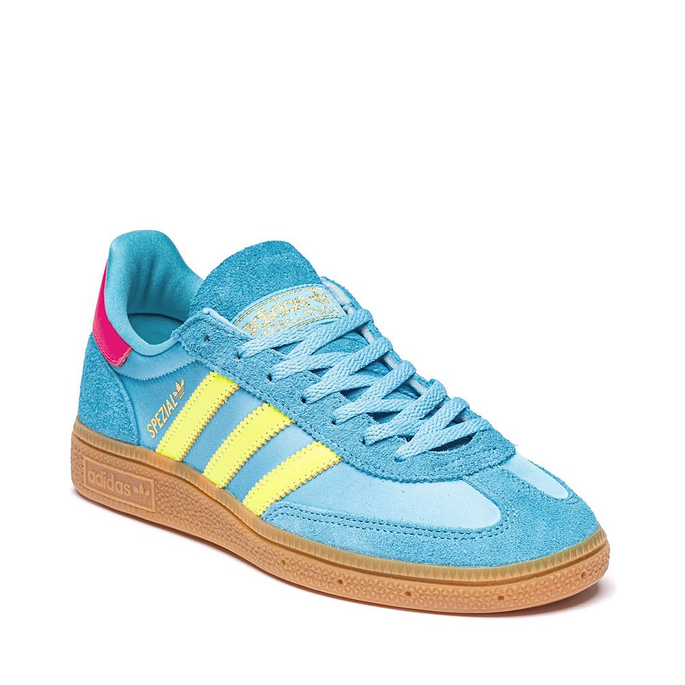 Womens adidas Handball Spezial Athletic Shoe - Sky Rush / Solar Yellow ...